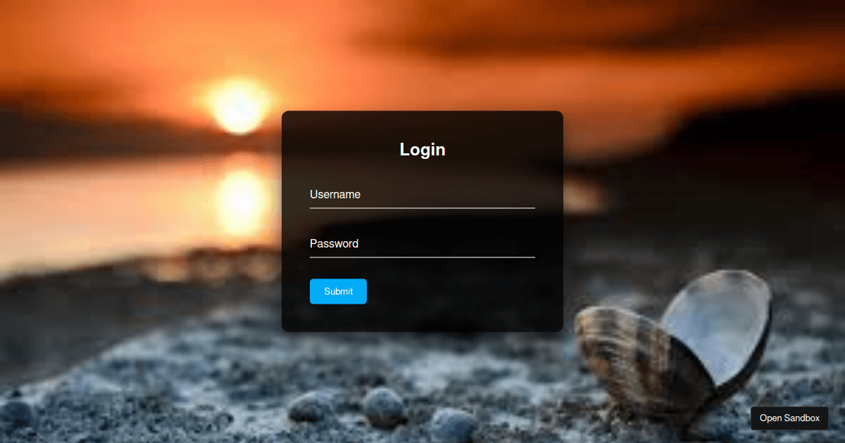 Simple login form - Codesandbox