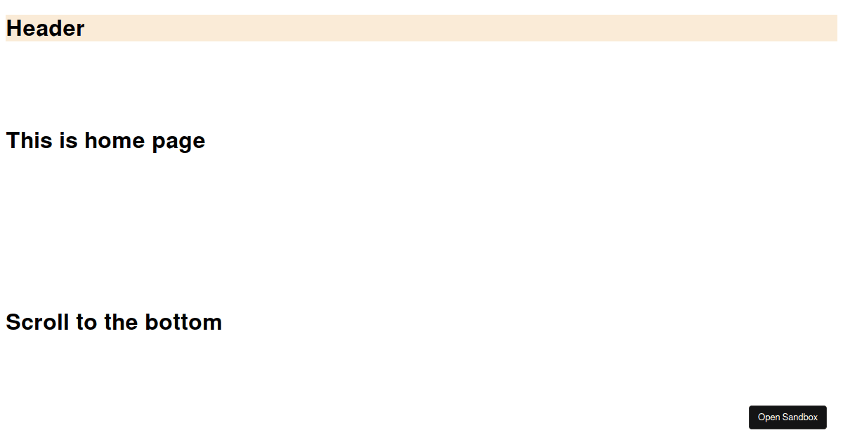 React Router Scroll Behavior Codesandbox