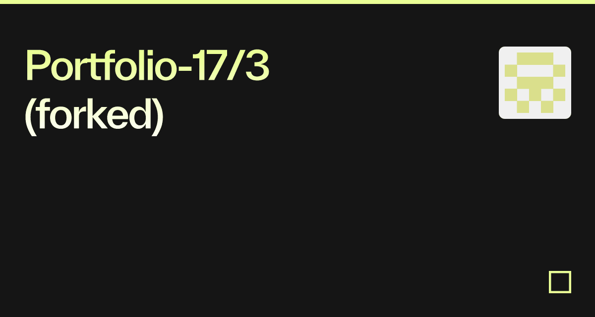 Portfolio-17/3 (forked) - Codesandbox