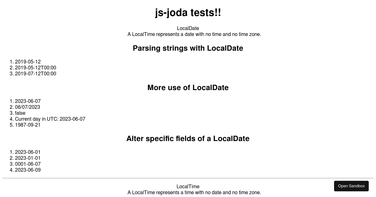 js-joda - Codesandbox