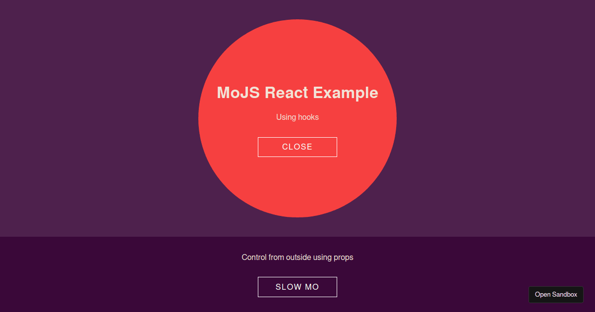 mojs-react-example - Codesandbox