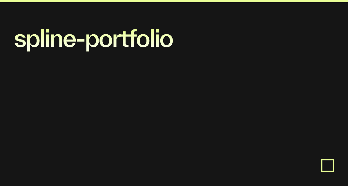 spline-portfolio - Codesandbox