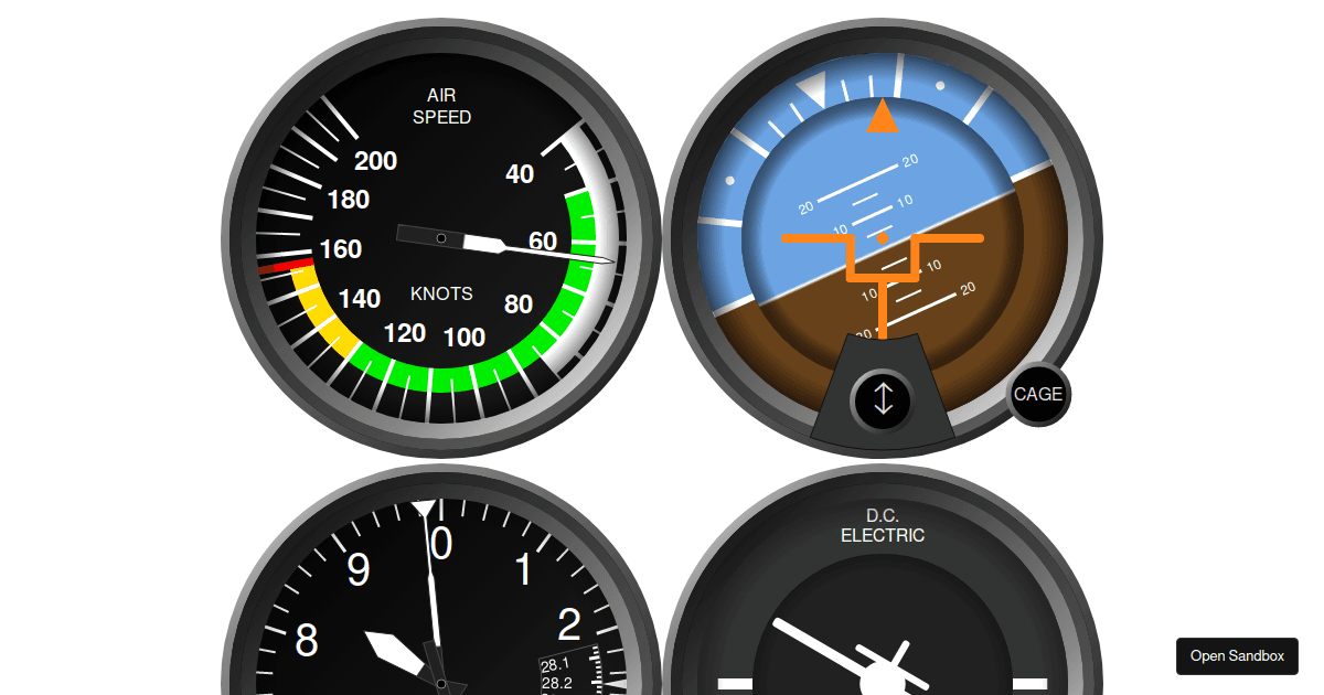 six-pack-flight-instruments -AIMATION - Codesandbox
