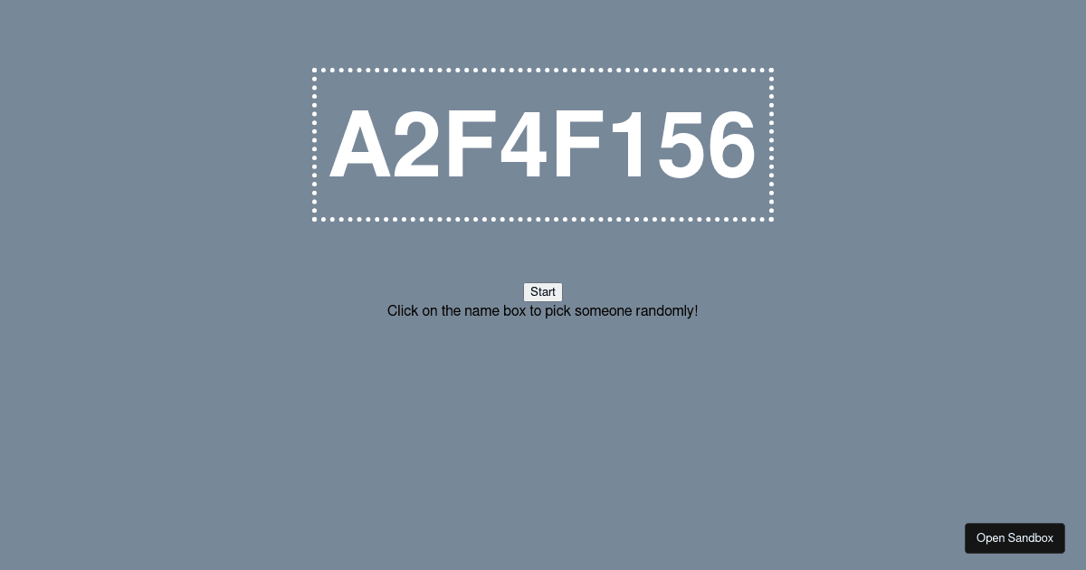 Random Name Picker (forked) - Codesandbox