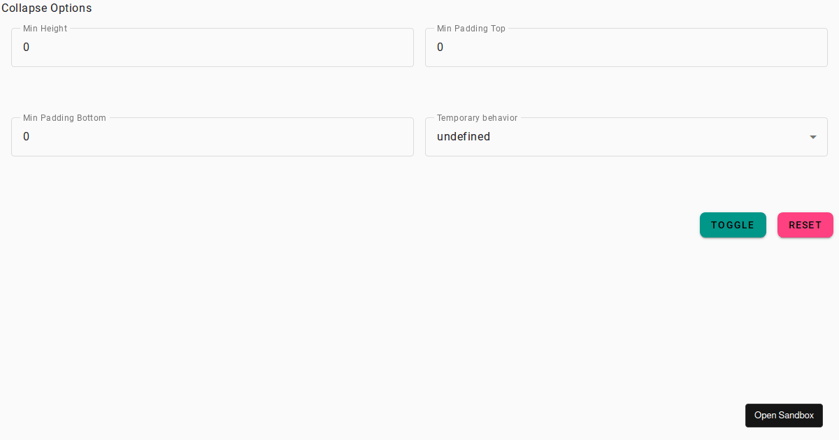 Transition Example - Configurable Collapse Example - Codesandbox