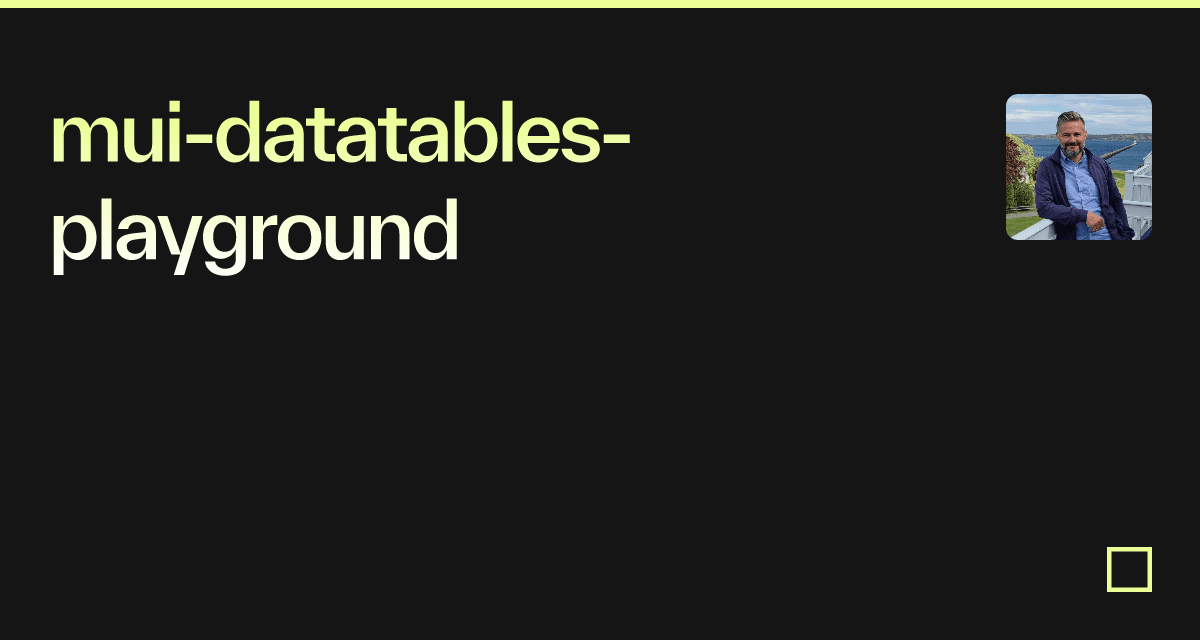 mui-datatables-playground - Codesandbox