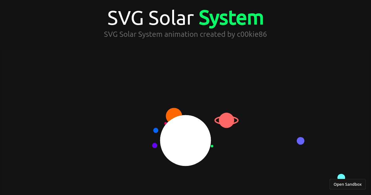 SVG Solar System - Codesandbox