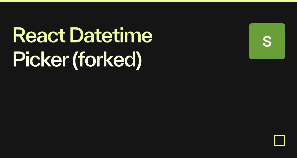 React Datetime Picker Forked Codesandbox
