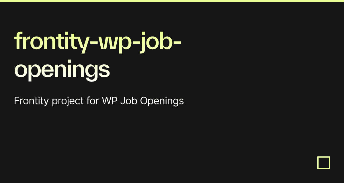 frontity-wp-job-openings - Codesandbox