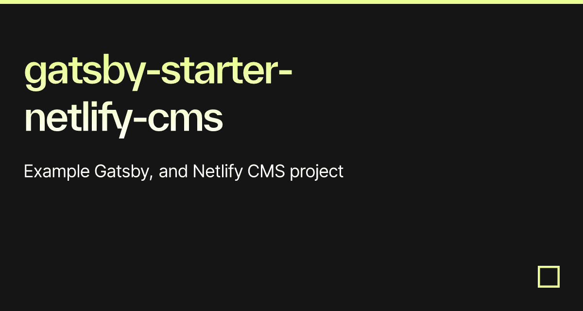 gatsby-starter-netlify-cms - Codesandbox