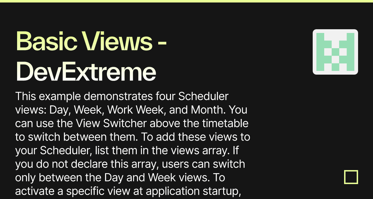 Basic Views Devextreme Scheduler Forked Codesandbox