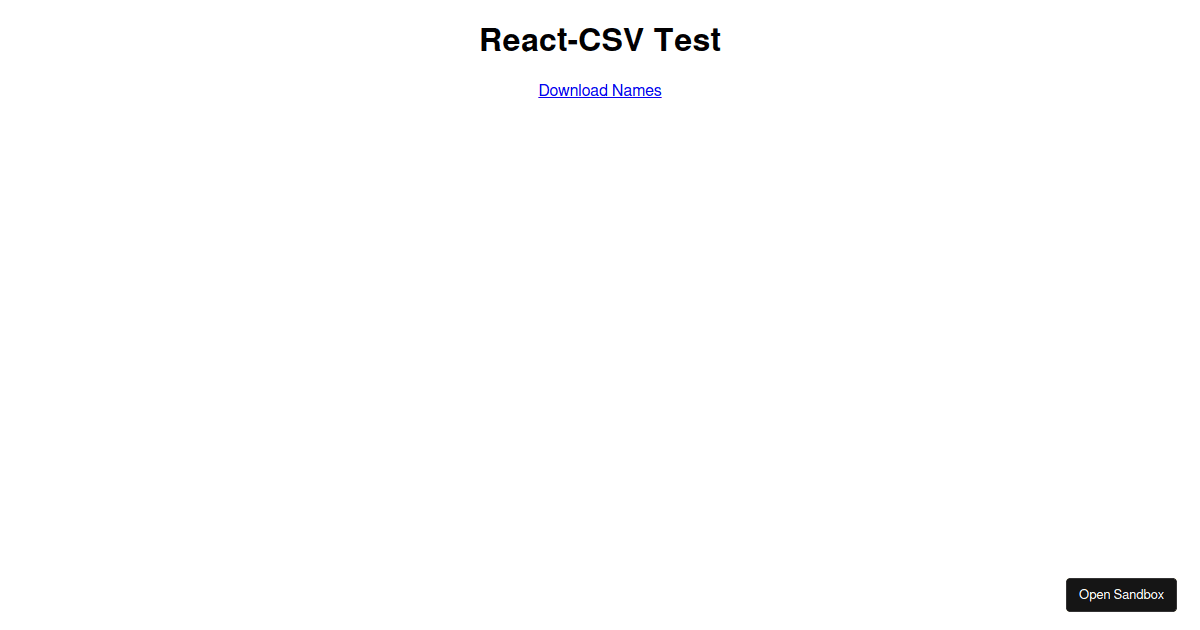 React Csv Test Codesandbox