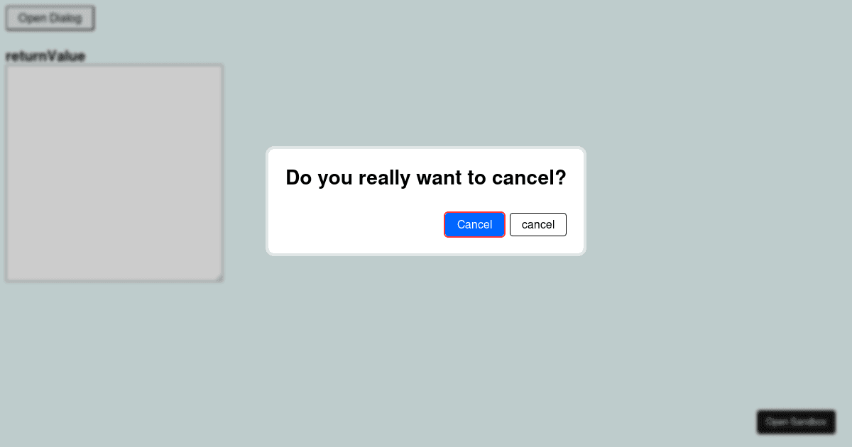 dialog - Codesandbox