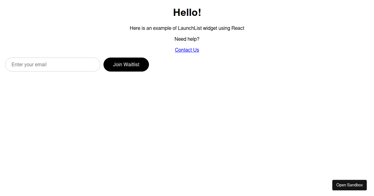 LaunchList React Demo - Codesandbox