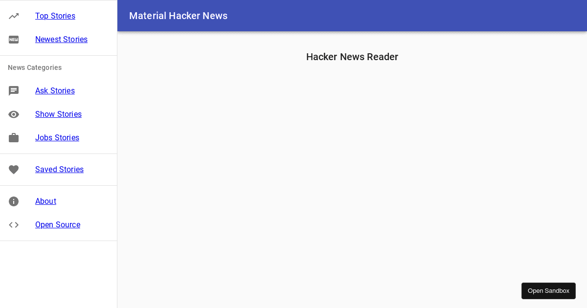 hacker-news-reader - Codesandbox