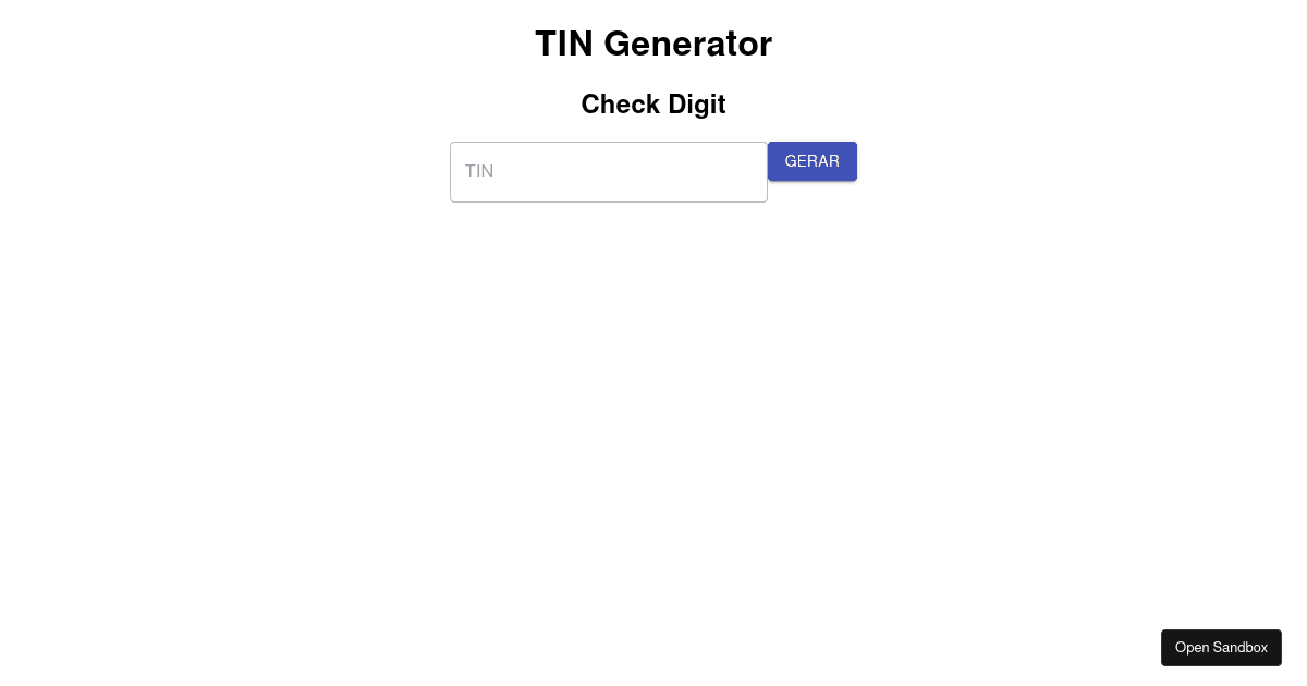 TIN Generator - Codesandbox