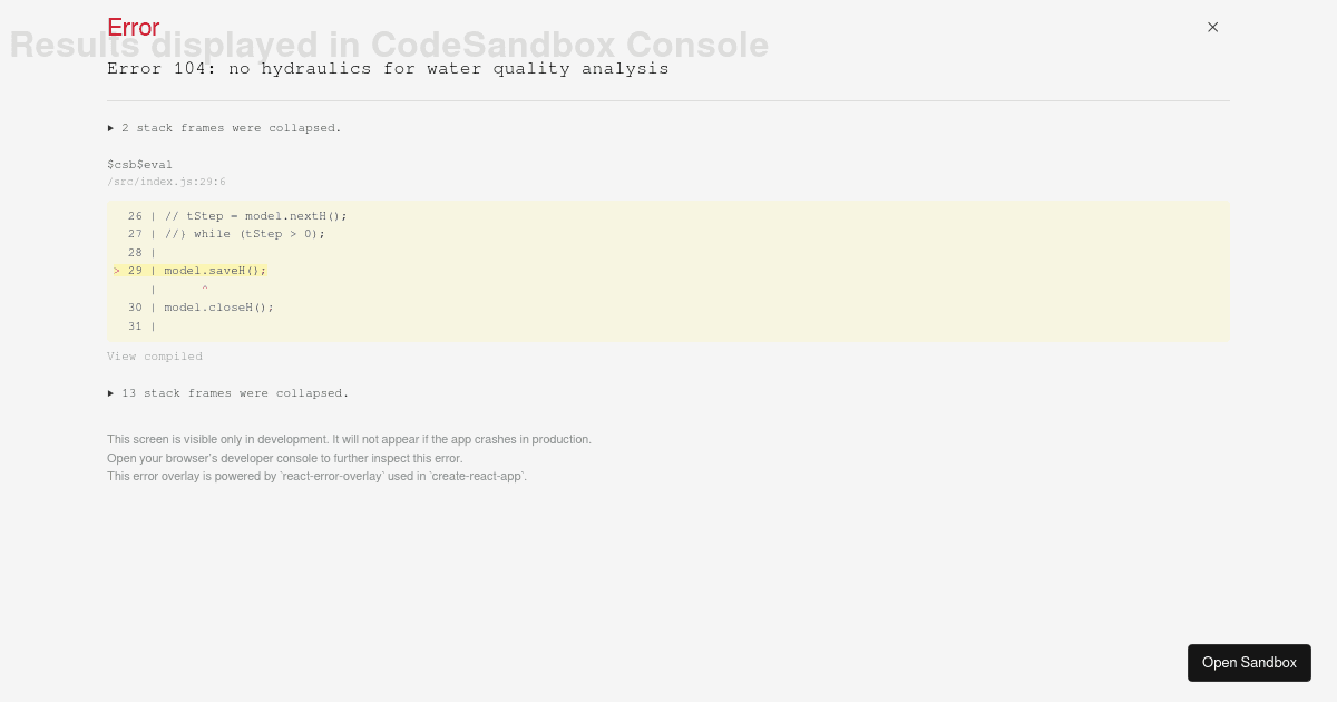 Epanet Js Example Hydraulic Simulation Forked Codesandbox