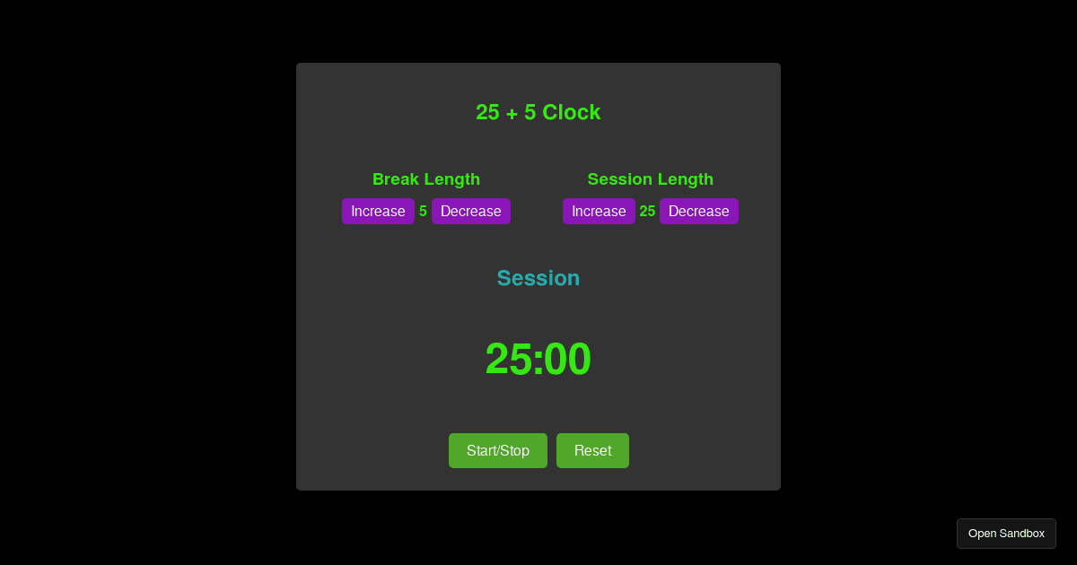 25+5 CLOCK - Codesandbox