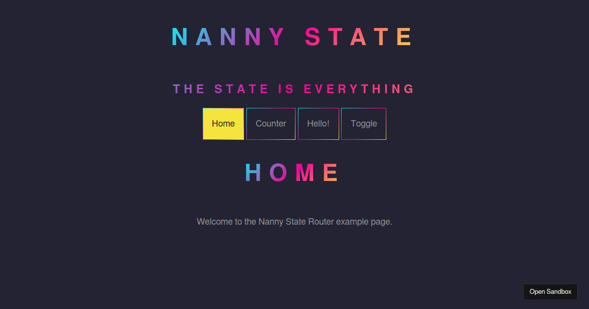 nanny-state website - Codesandbox