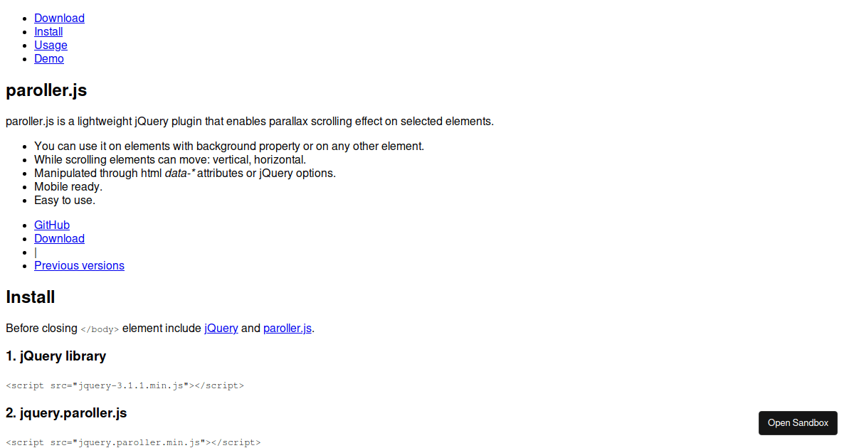 paroller.js - Codesandbox