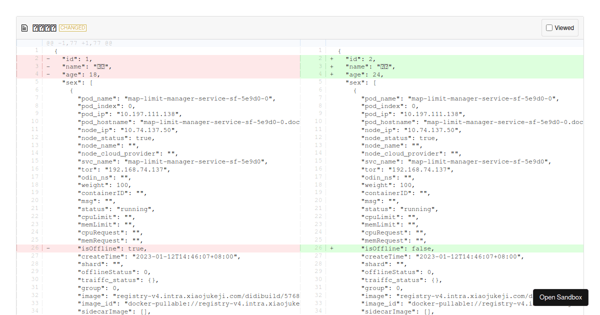 Code Diff Codesandbox 