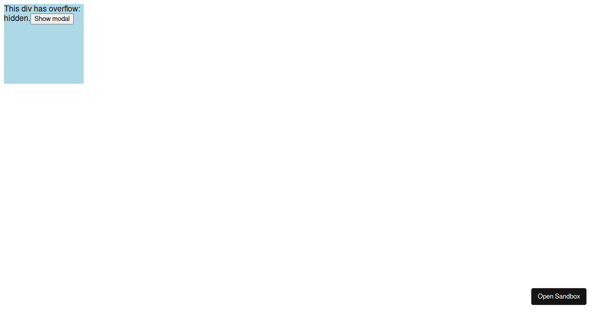 portal example - Codesandbox