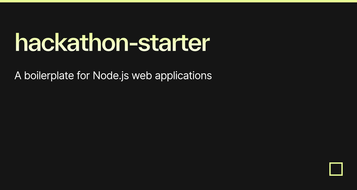 hackathon-starter - Codesandbox