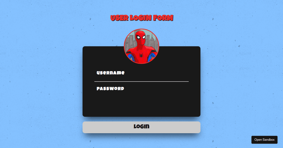 react-user-login-form - Codesandbox