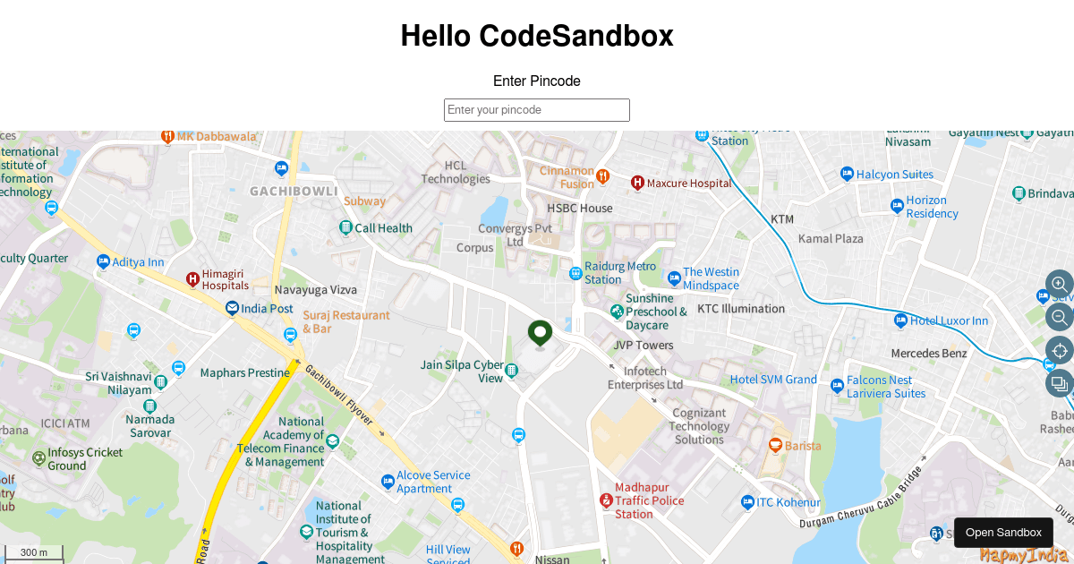 MapMyIndia React Demo (forked) - Codesandbox