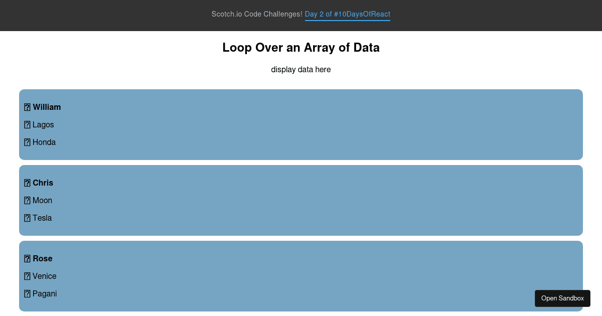 RonaldRey/10daysReact-Day2 - Codesandbox