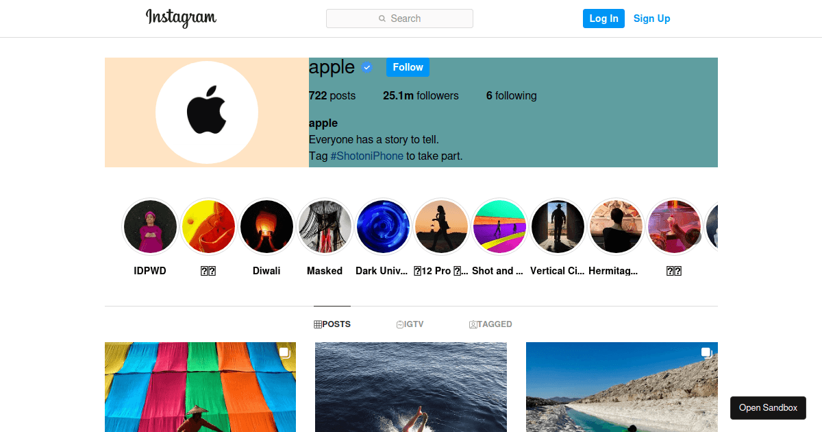 Instagram clone - Codesandbox