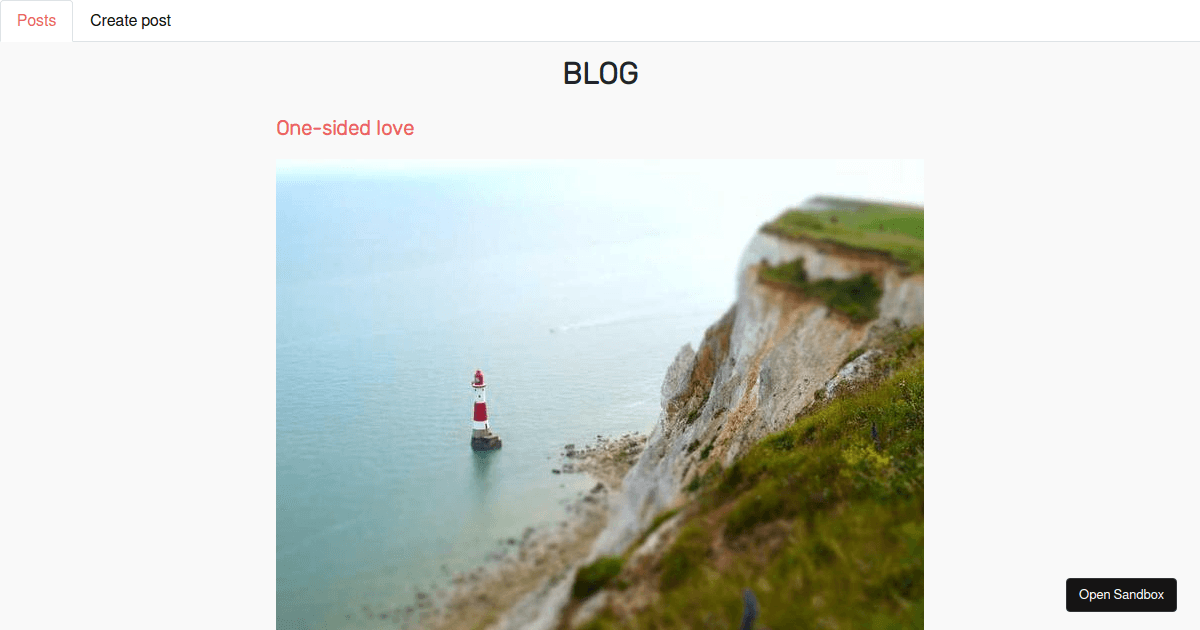 React Blog Webapp Codesandbox
