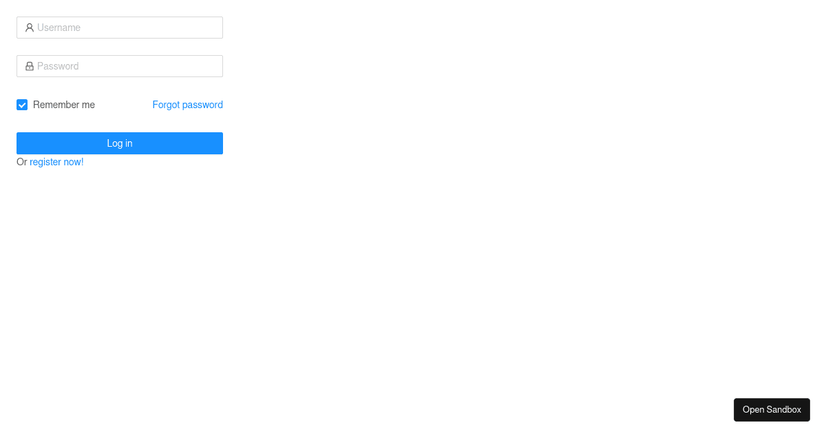 Login Form - Ant Design Demo (forked) - Codesandbox