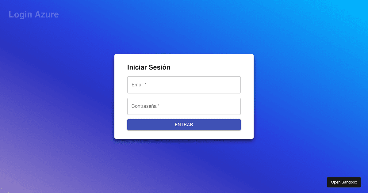 Login Azure (forked) - Codesandbox