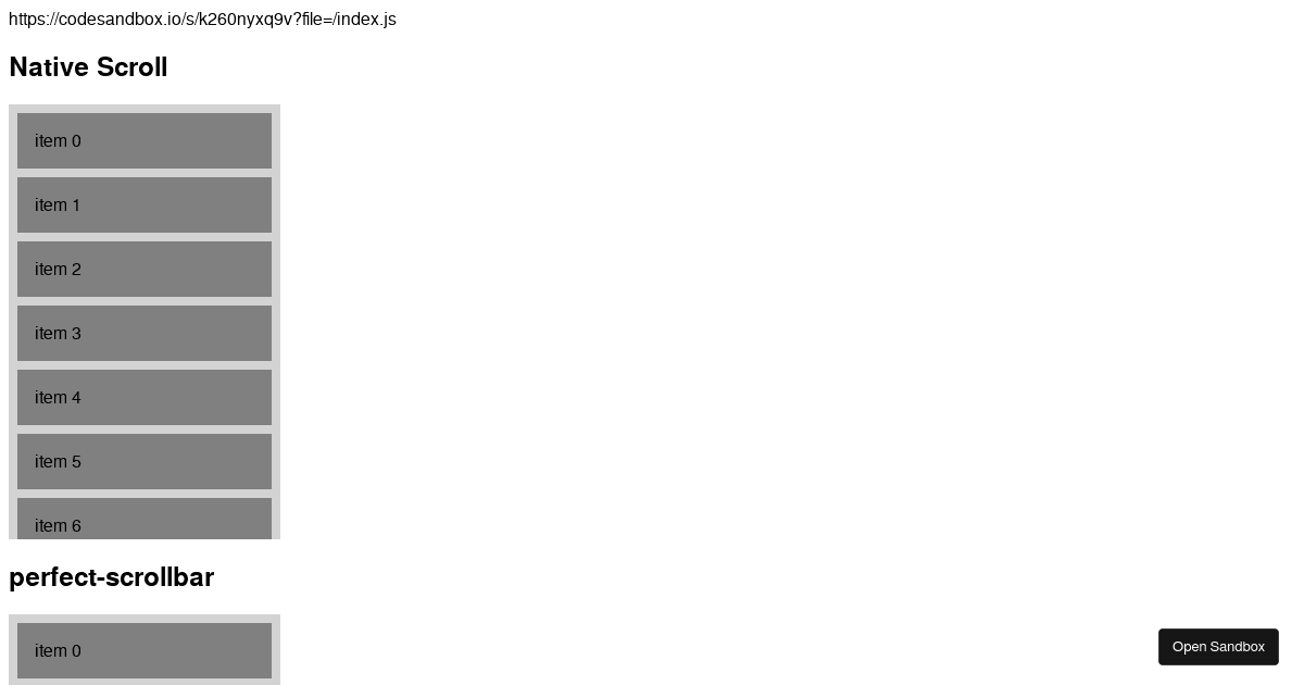 react-beautiful-dnd+perfect-scrollbar (forked) - Codesandbox