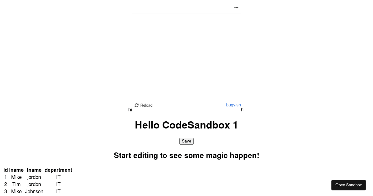 save button (forked) - Codesandbox