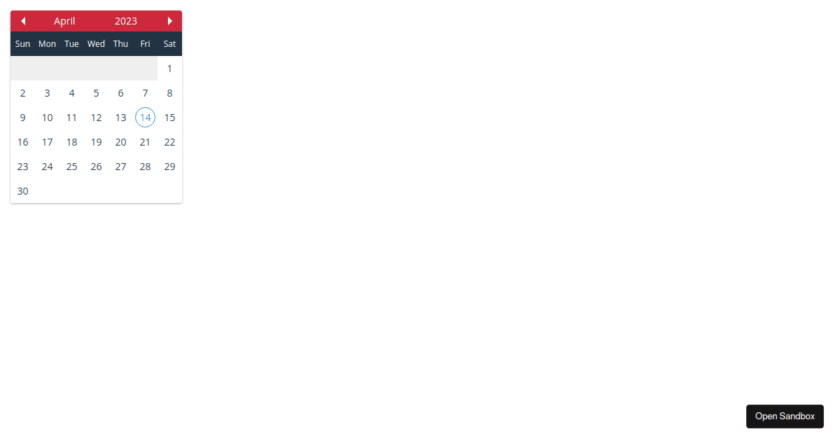 React Calendar - Codesandbox