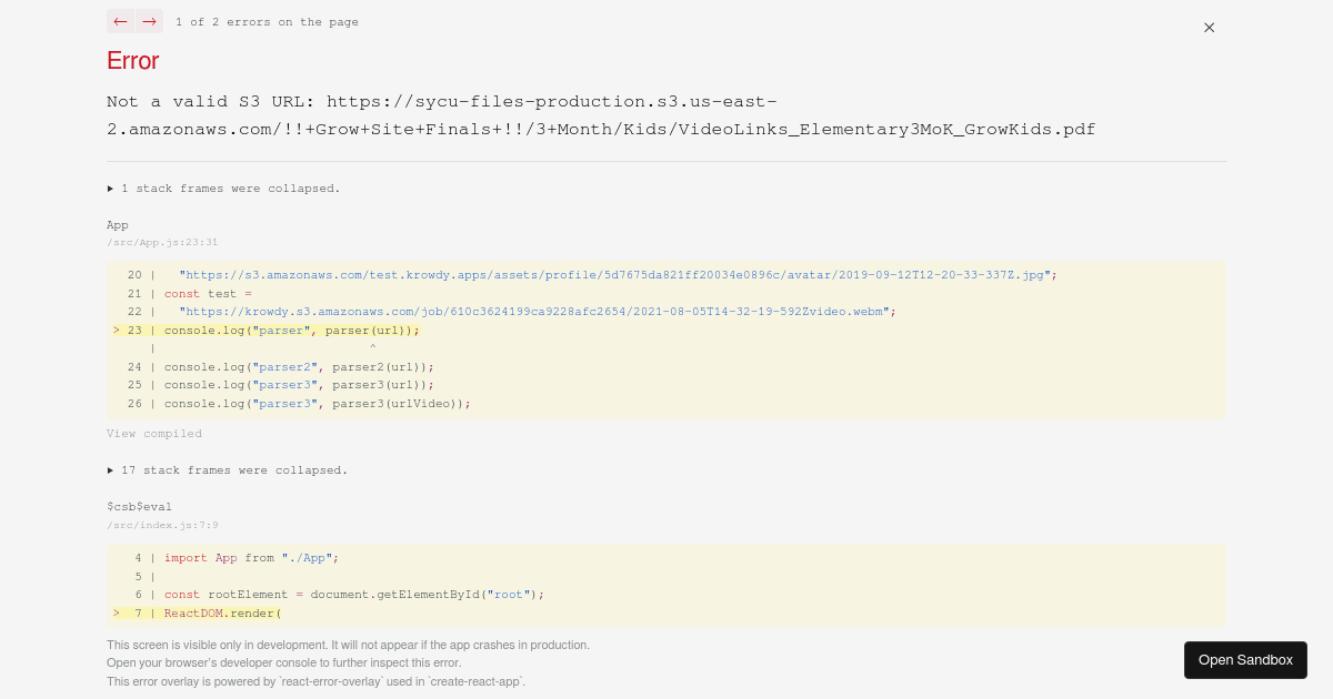 s3-url-parser (forked) - Codesandbox