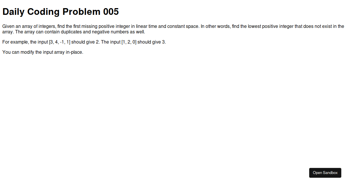 Daily Coding 005 - Codesandbox