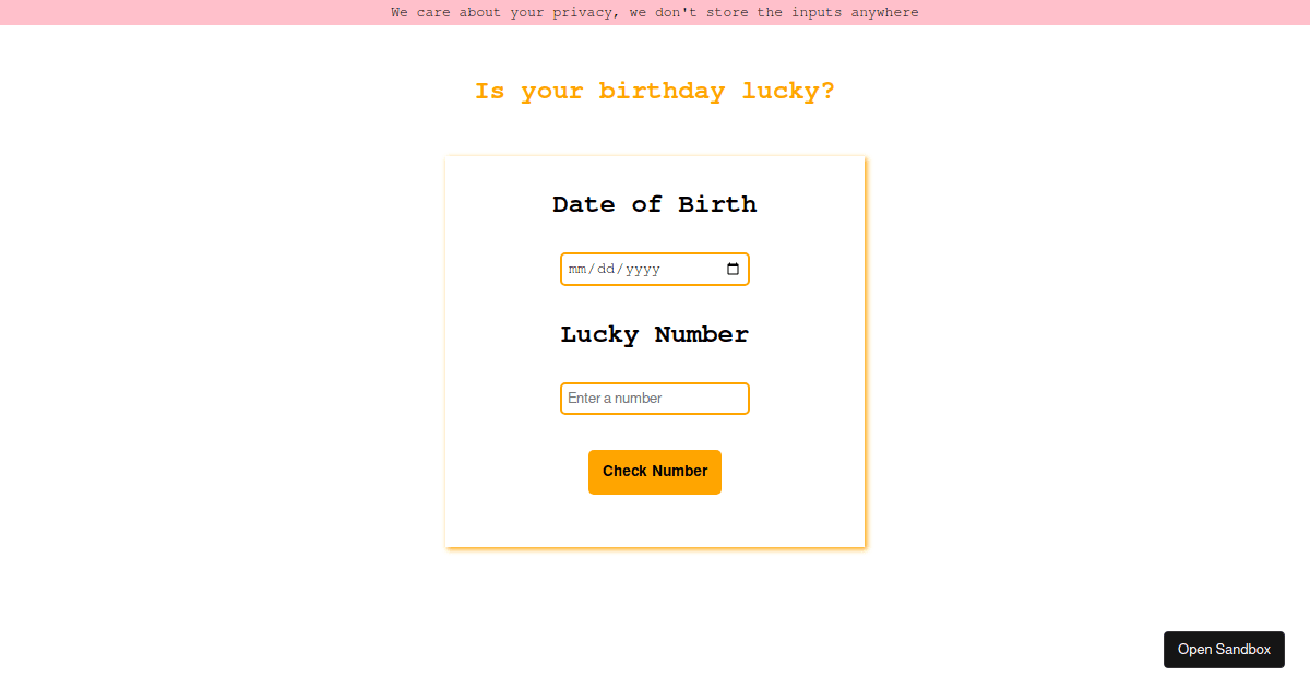 birthday-lucky - Codesandbox
