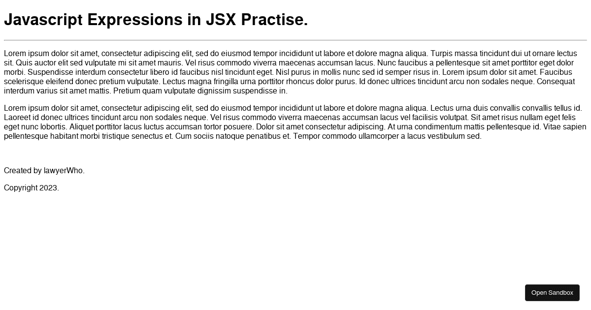 javascript-expressions-in-jsx-practice - Codesandbox