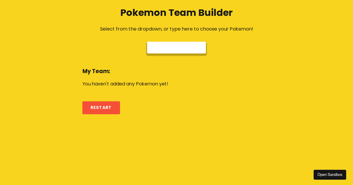 Pokemon Team Builder - Codesandbox