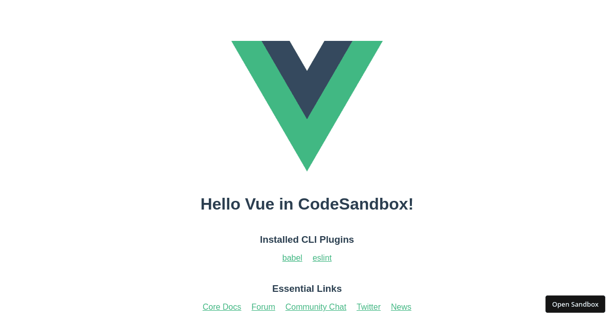 Vue Template - Codesandbox