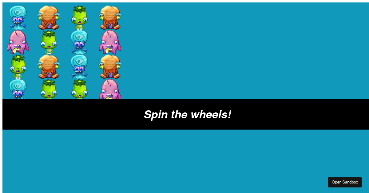 pixi.js v3 slots example - Codesandbox