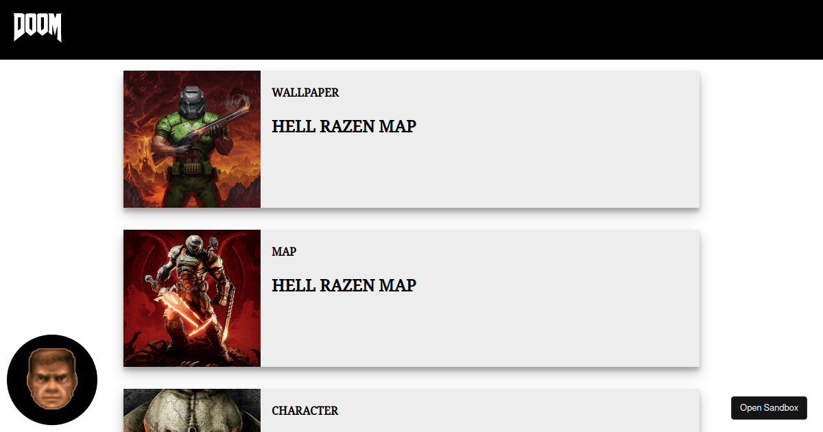 DOOM-page - Codesandbox
