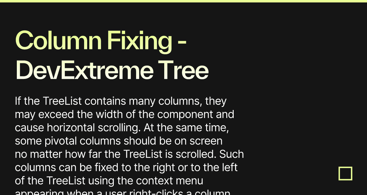 Column Fixing - DevExtreme Tree List - Codesandbox