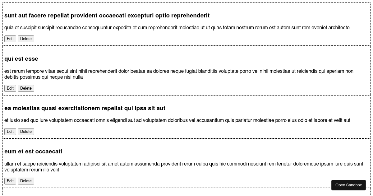 Assignment 1 Edit And Delete Posts From An Jsonplaceholder Api Codesandbox
