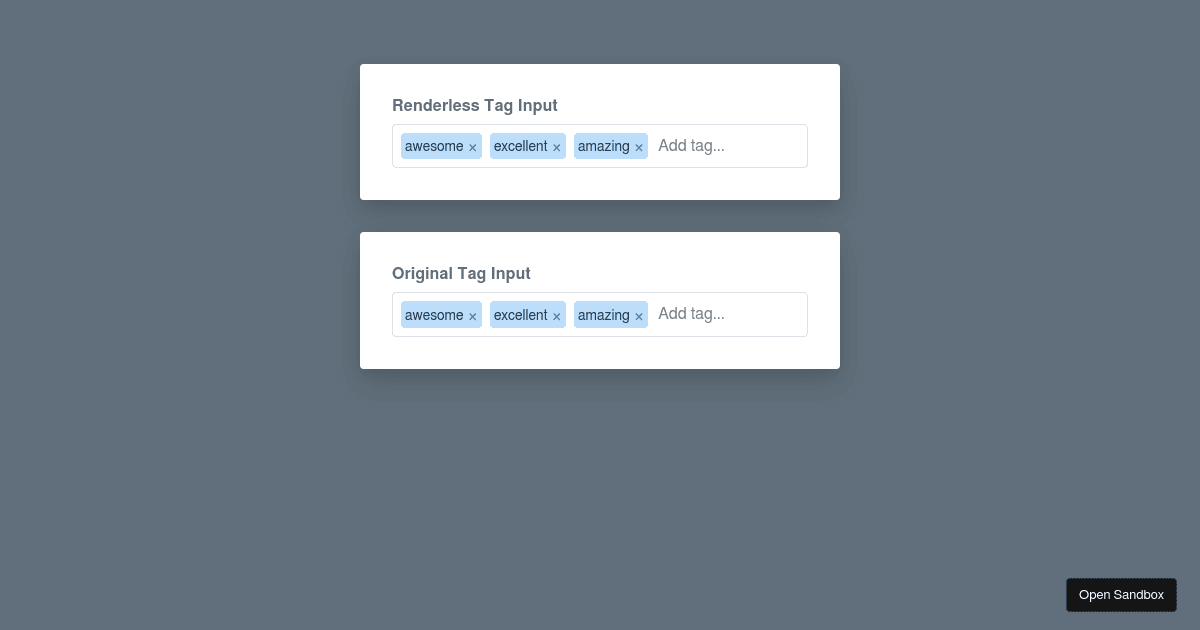 Renderless UI Components: Functions as Binding Props - Codesandbox