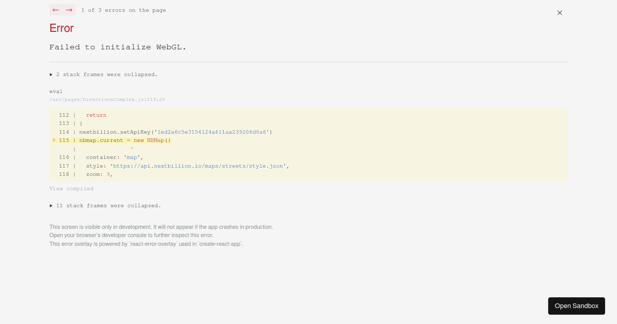 Next Billion Maps Doc React Forked Codesandbox