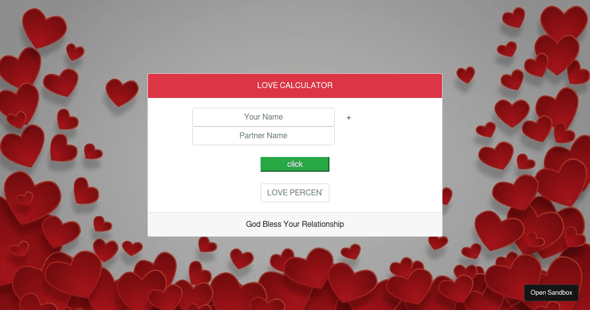 love cal. - Codesandbox